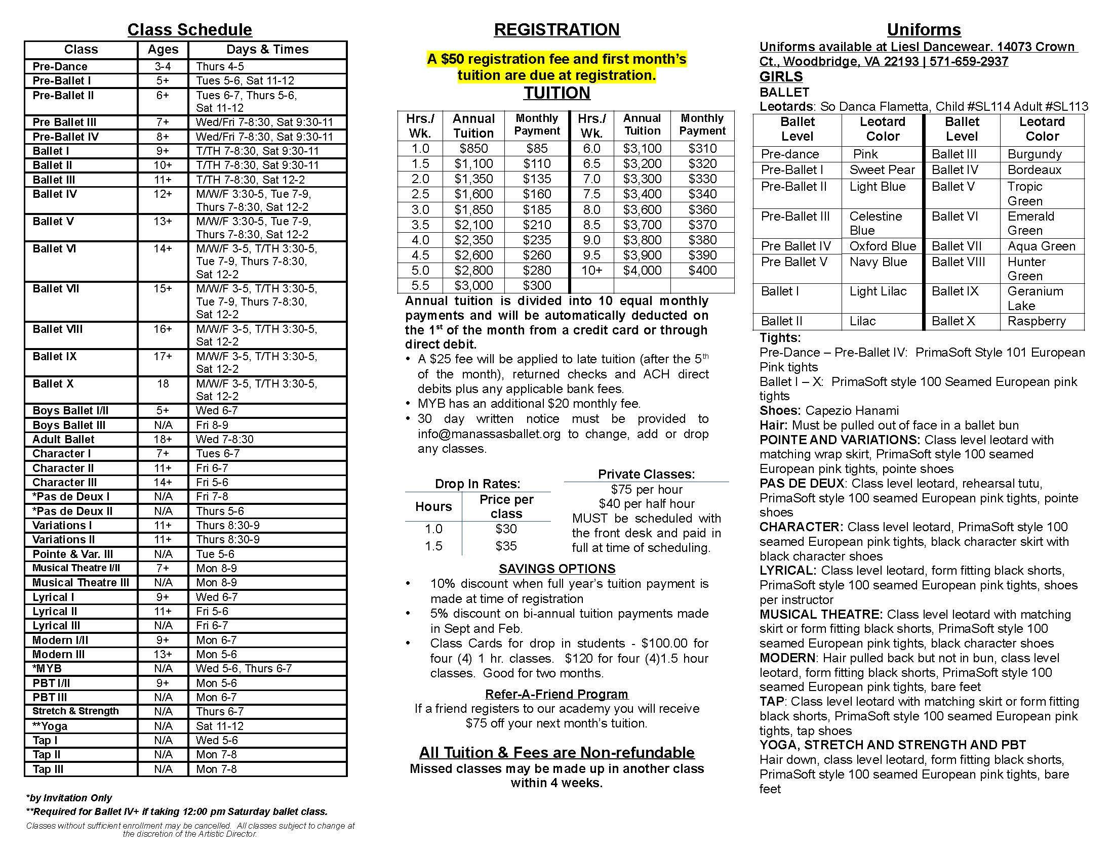 New MBA Brochure 2021-2022 - Manassas Ballet Theatre